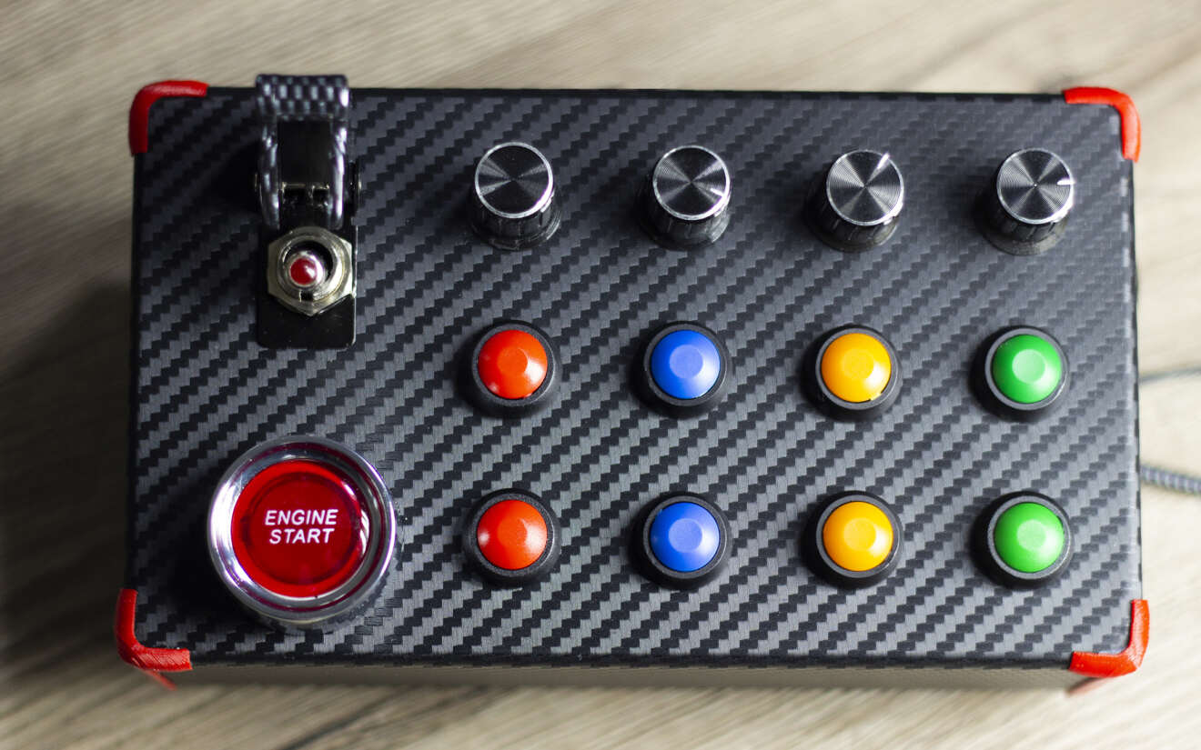 Button Box Start Engine Sim Racing Illuminated Toggle Switch PC Rotary ...