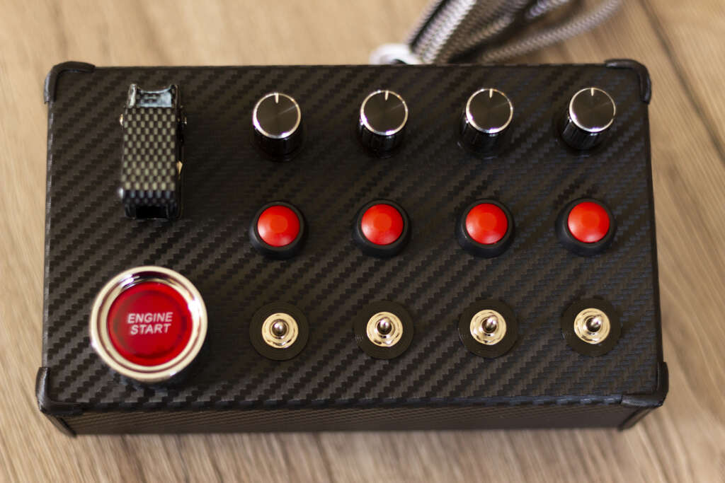 Button Box Sim Racing Toggle Switch Start Engine Bright Lever PC Rotary ...