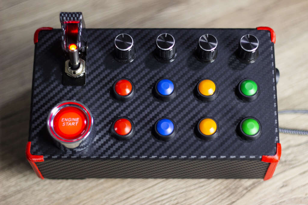 Button Box Start Engine Sim Racing Illuminated Toggle Switch PC Rotary ...